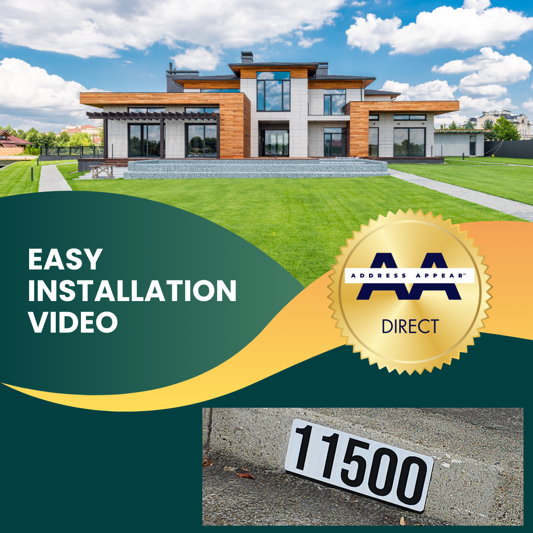 Curb Address Sign Installation - Custom Made 3M Reflective Curb Address ...