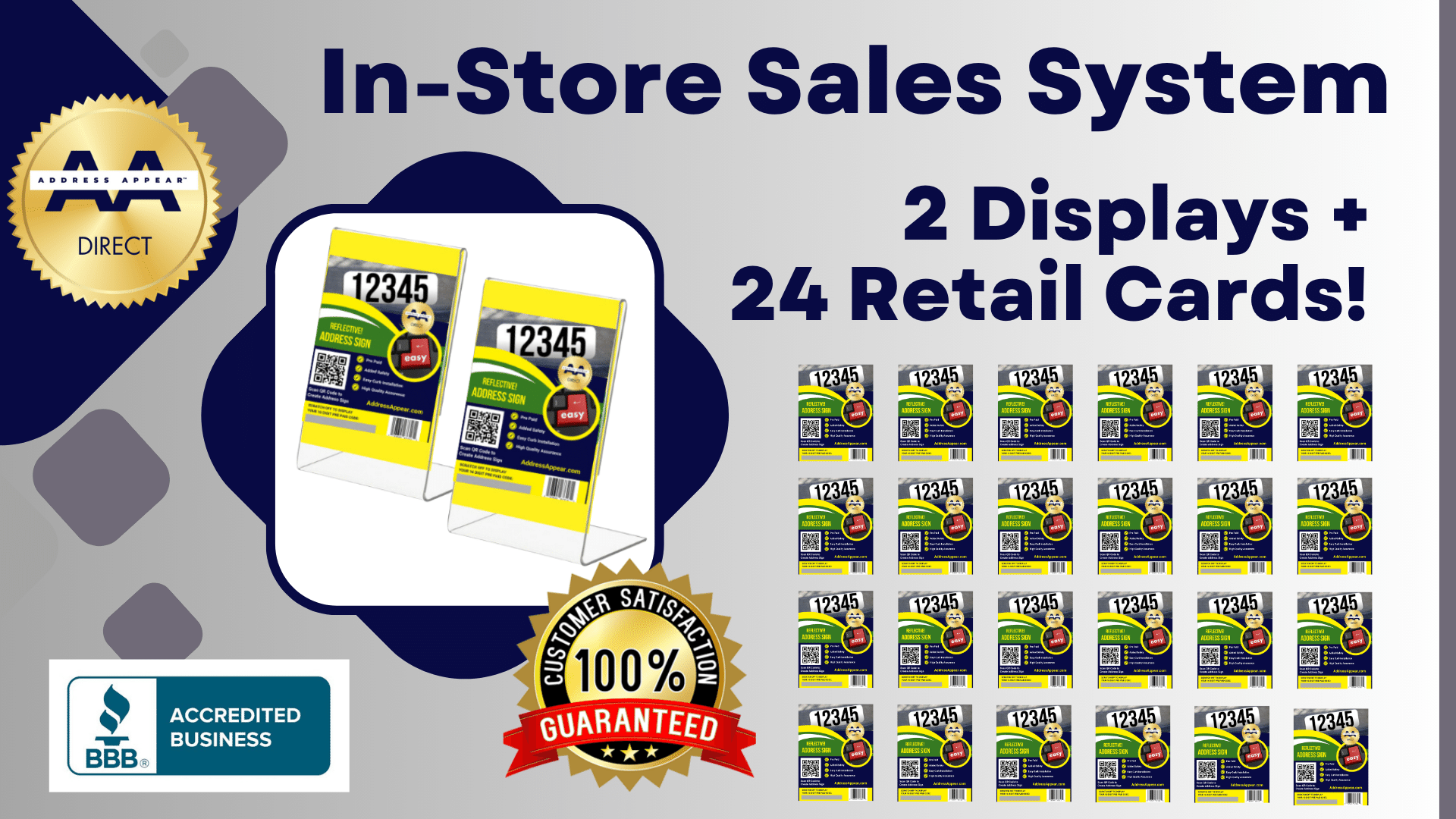 Sell Our Reflective Address Signs ...Simple In-Store Display Sales System