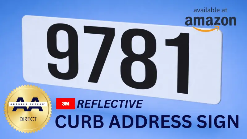Reflective Curb Address Sign - Custom Made 3M Reflective Curb Address Signs